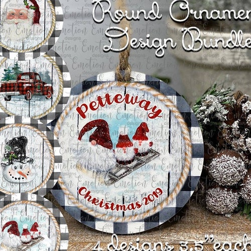 Circle Christmas Ornament Design Bundle 2 Instant Download - Etsy
