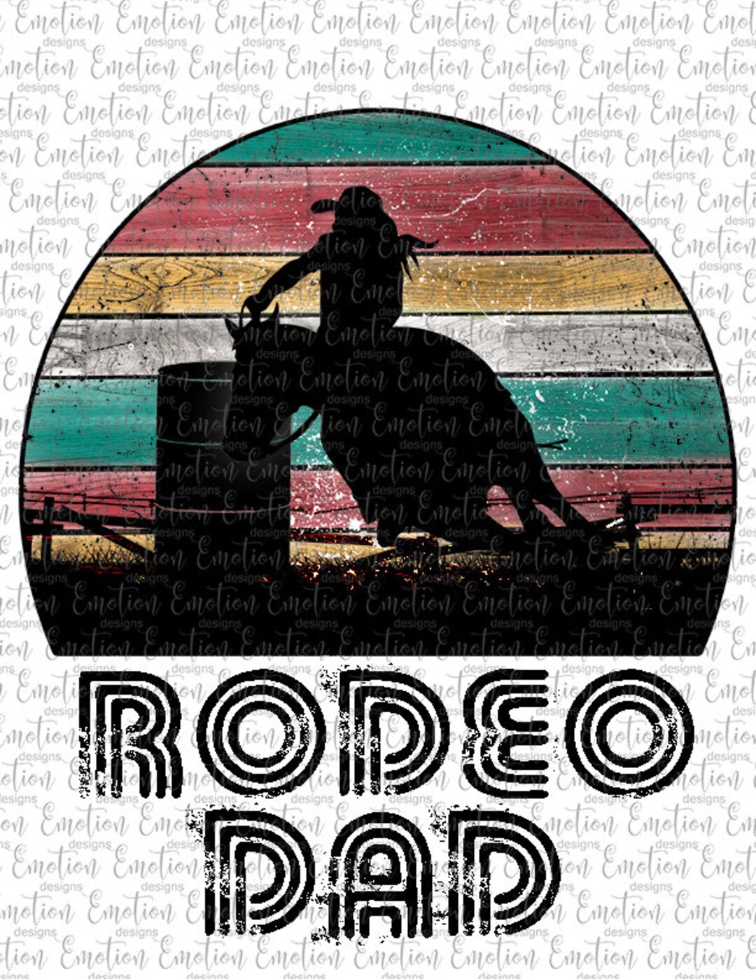 Rodeo Dad Barrel Racer Vintage PNG Clipart, Instant Download ...