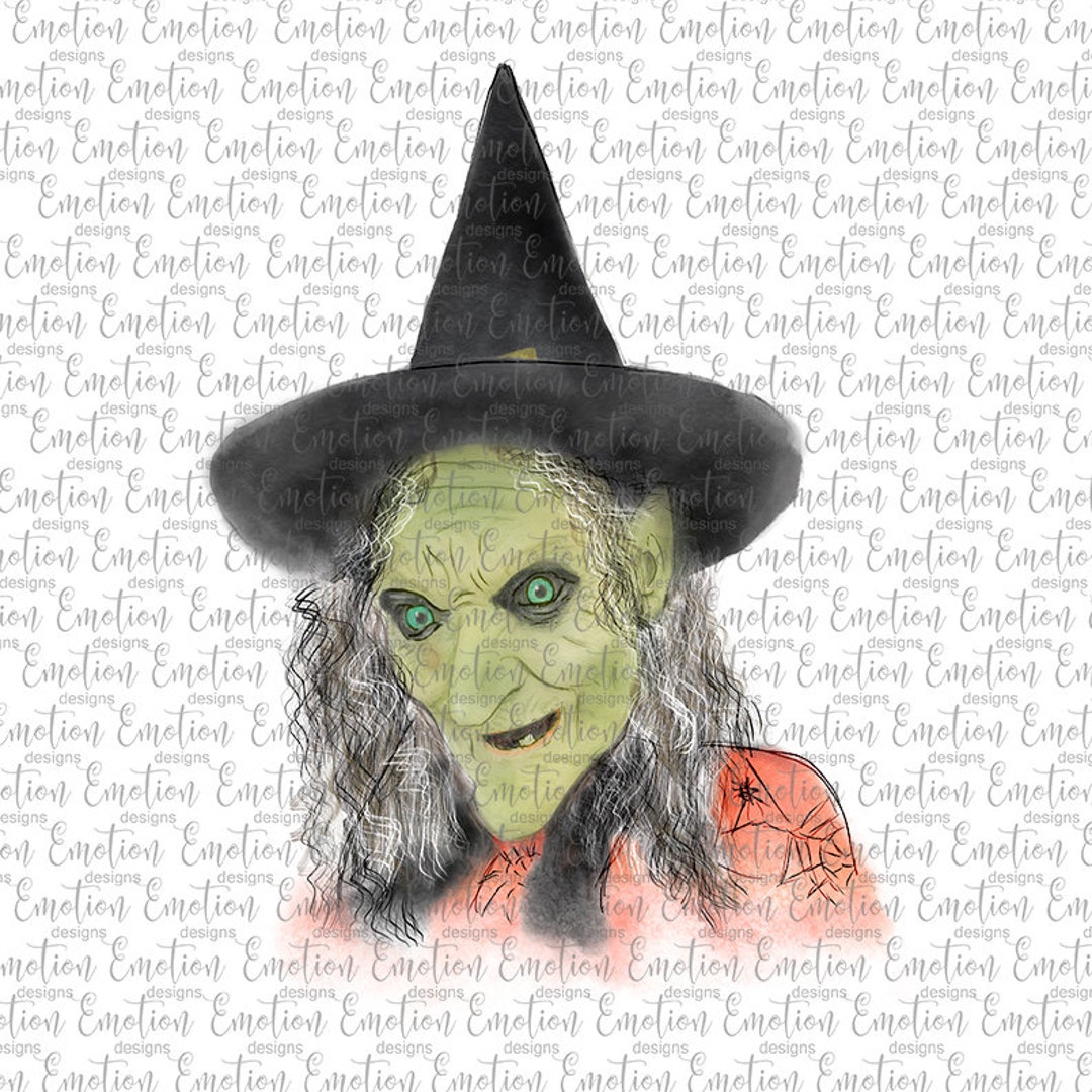 Wicked Witch Watercolor Drawing Clipart, Instant Download, Sublimation ...