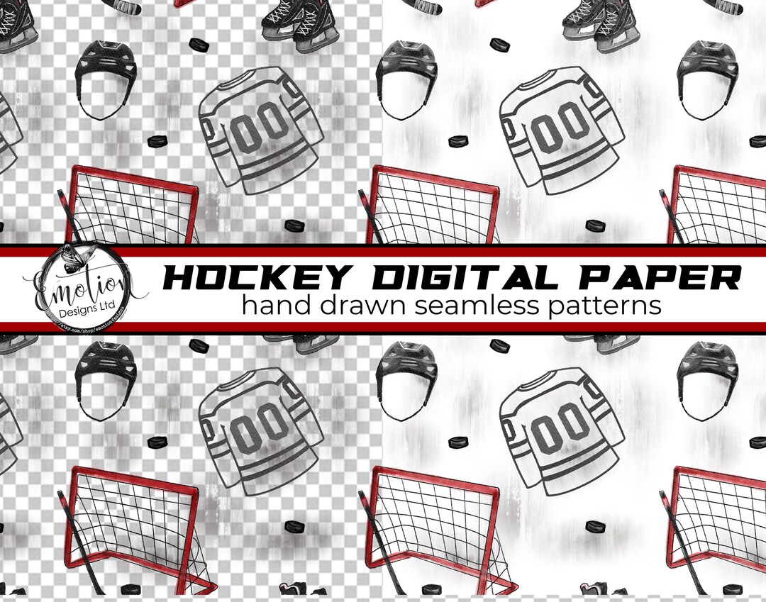 Seamless Hockey Digital Paper 2, Instant Download, Sublimation Designs ...