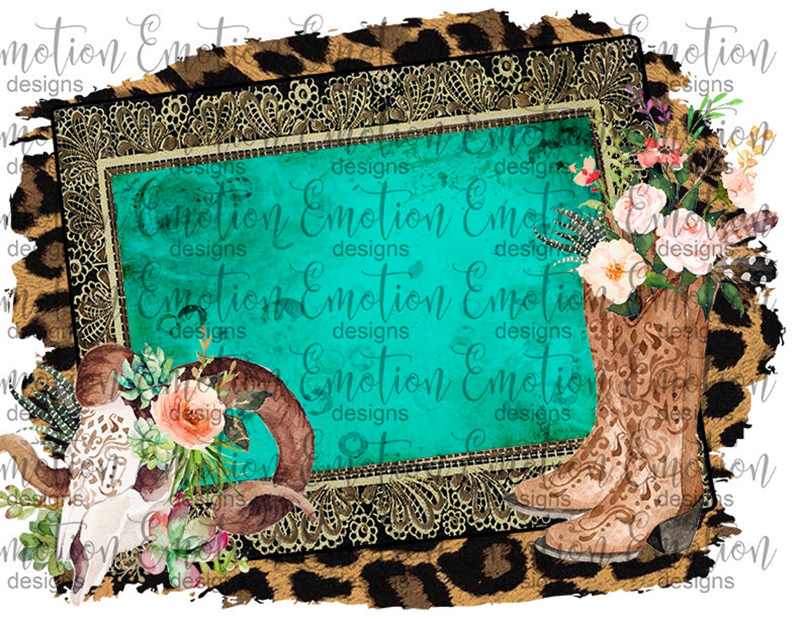 Western Frame PNG, Instant Download, Sublimation Graphics, Clipart, DTF ...