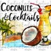 Coconuts & Cocktails PNG, Clipart, Instant Download, Sublimation ...