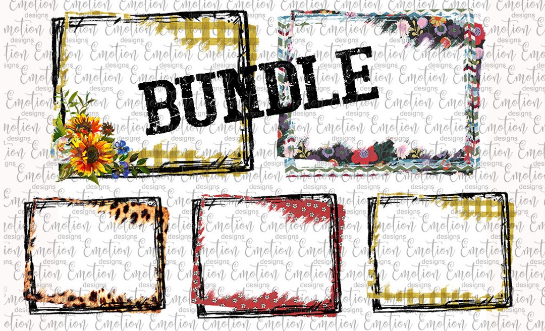 Frame Bundle 1, Sublimation Design Elements, Instant Download, PNG, DTF ...