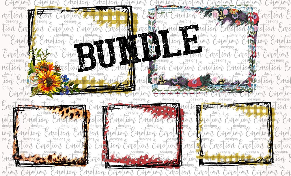Frame Bundle 1 Sublimation Design Elements instant download | Etsy