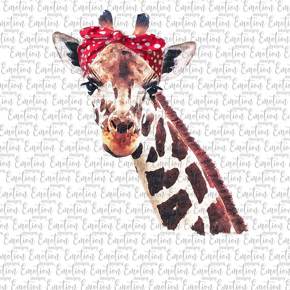 Giraffe With Bandana No Background Clipart Instant Download | Etsy