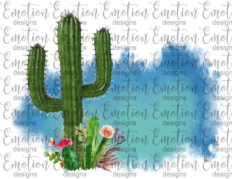 Cactus Watercolor Splash 2 Clipart Instant Download | Etsy