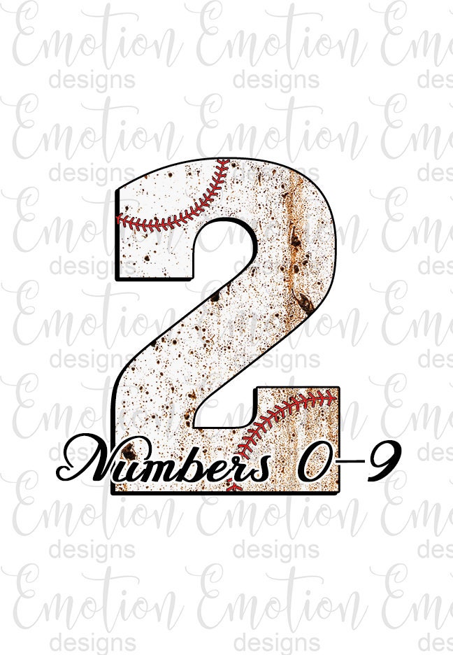 Baseball Stitch Monogram Numbers Clip Art Instant Download | Etsy