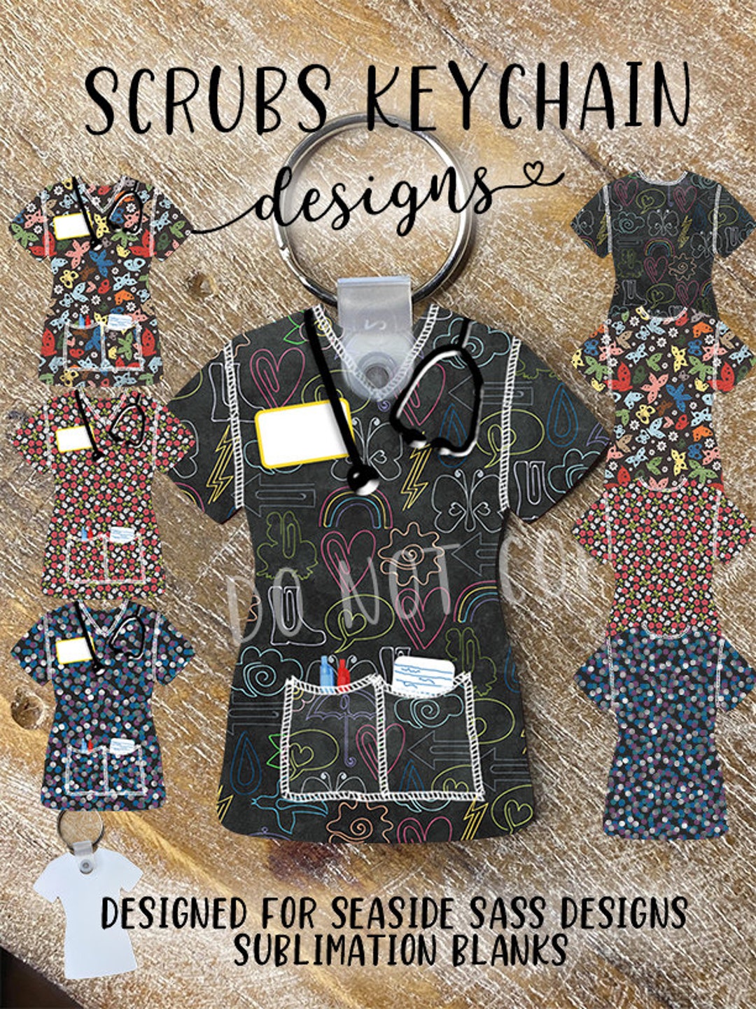 Scrubs Keychain Digital Design Bundle, Instant Download, Sublimation ...