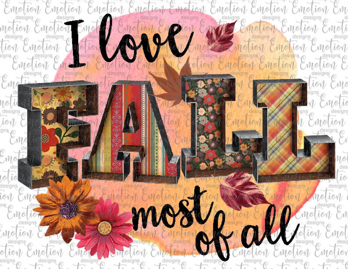 I Love Fall Most of All PNG Clipart Instant Download - Etsy