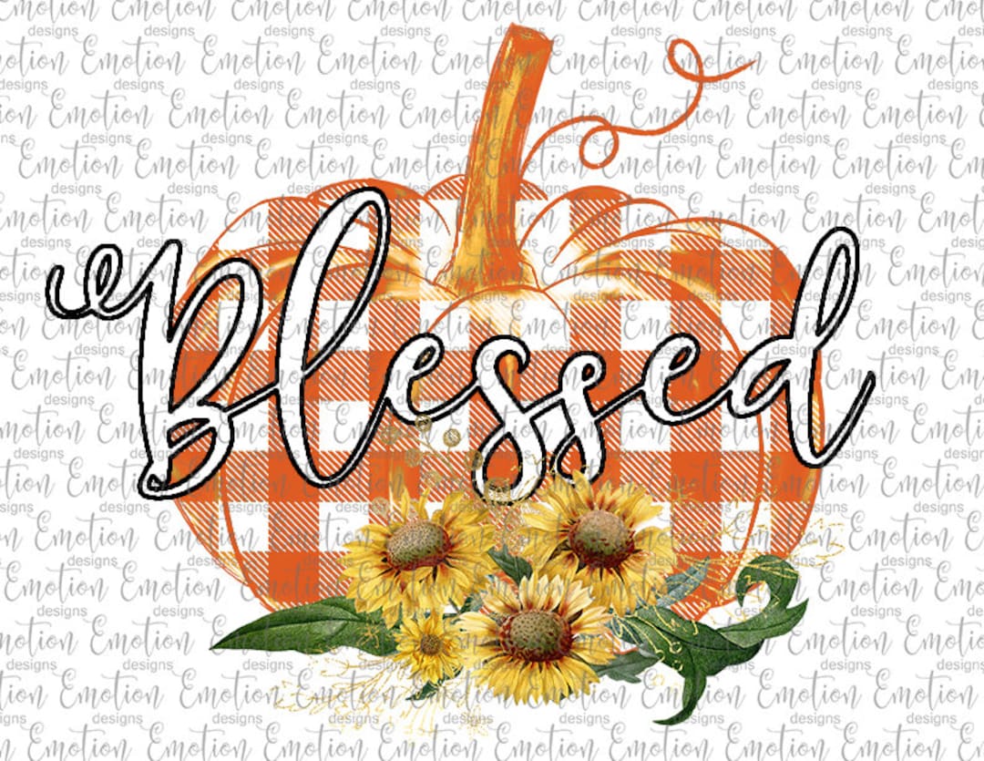 Blessed Orange Buffalo Plaid Pumpkin PNG, Clipart, Instant Download ...