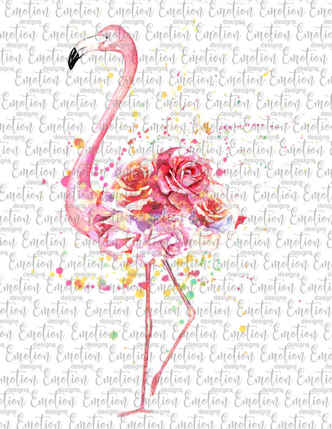Flamingo Roses PNG Clipart, Instant Download, Sublimation Graphics, PNG ...