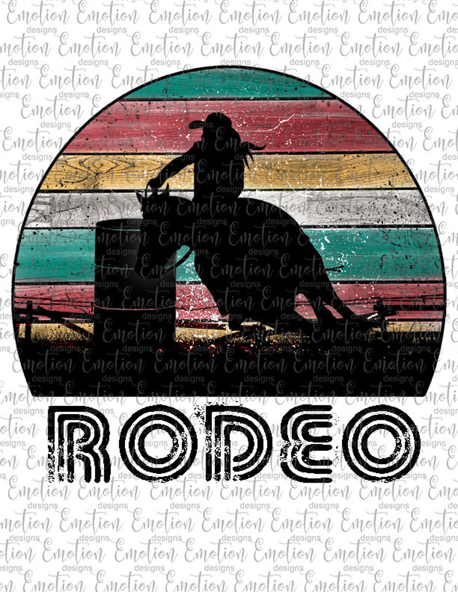 Rodeo Barrel Racer Vintage PNG Clipart Instant Download | Etsy