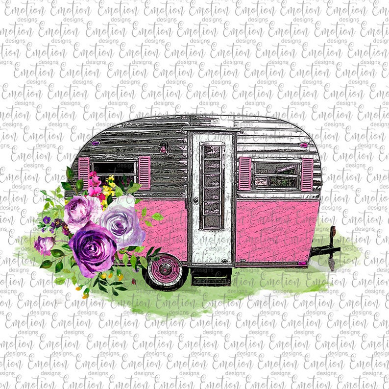 Pink Camper Clipart Instant Download Sublimation Graphics - Etsy