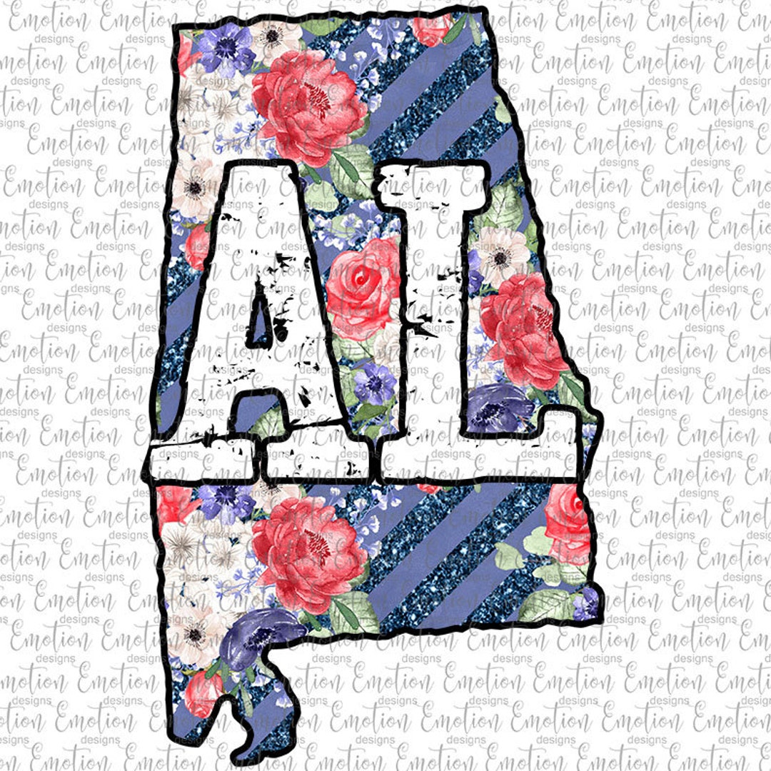 Alabama Floral Patriotic State PNG, Instant Download, Sublimation ...