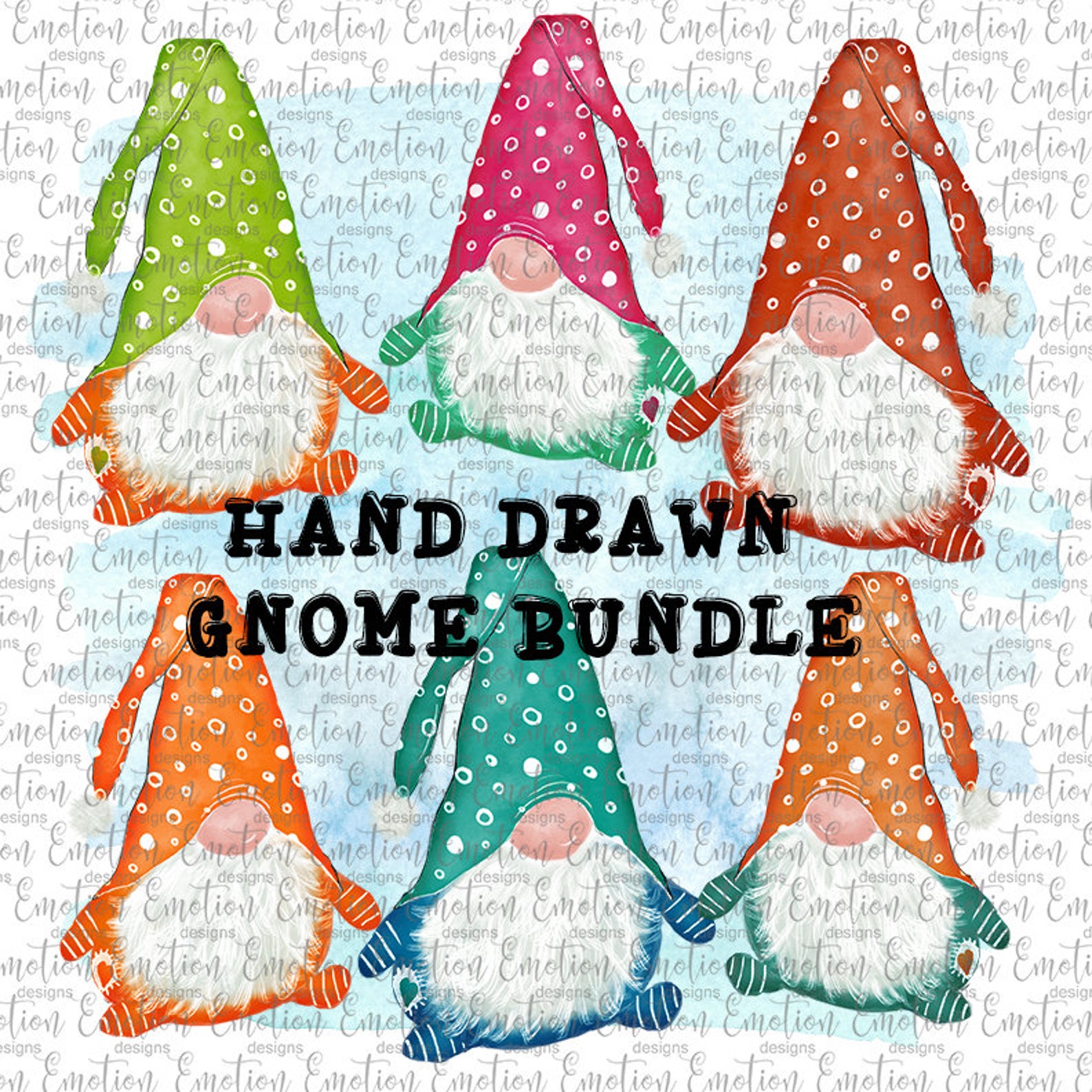 Hand Drawn Gnome Bundle, Instant Download, Sublimation, DTF Printing - Etsy