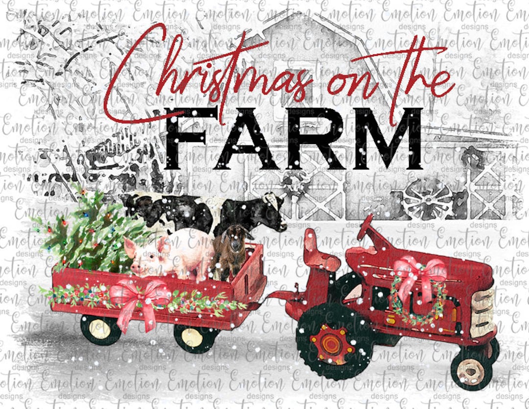 Christmas on the Farm Clipart, Instant Download, Sublimation Graphics ...