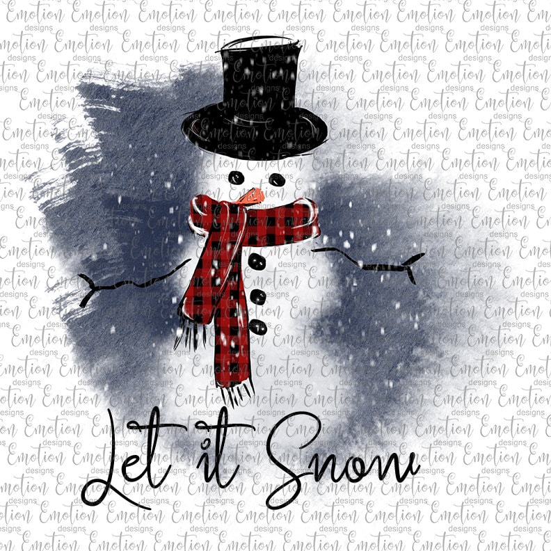 Let It Snow Hand Drawn Clipart, Instant Download, Sublimation Graphics ...