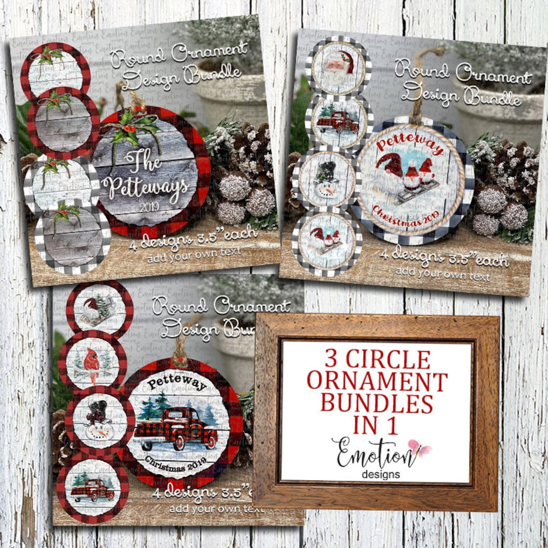 Circle Christmas Ornament Design Mega Bundle: PNG, Sublimation Designs ...