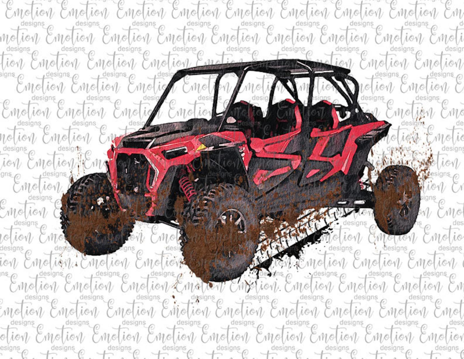 Red 4-seater ATV PNG, Instant Download, Sublimation Graphics, Clipart ...