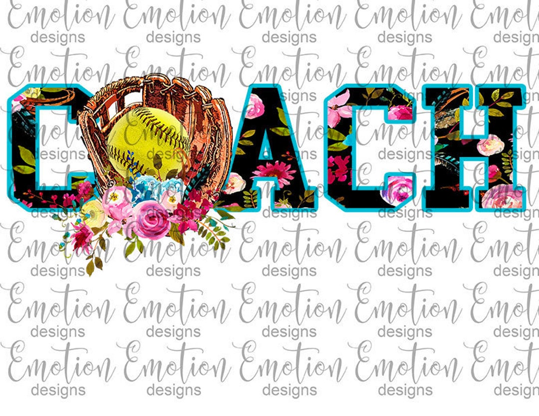 Softball Coach Clipart, Instant Download, Sublimation Graphic, DTF ...