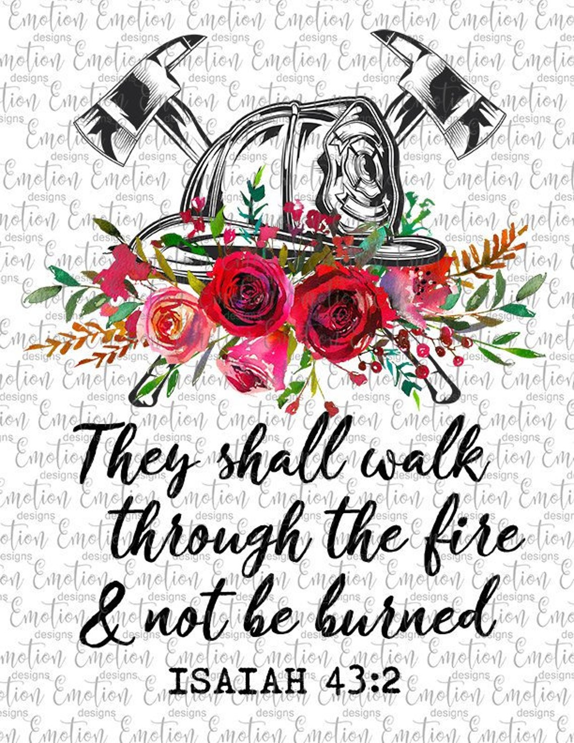 They Shall Walk Through the Fire and Not Be Burned Red Clipart, Instant ...