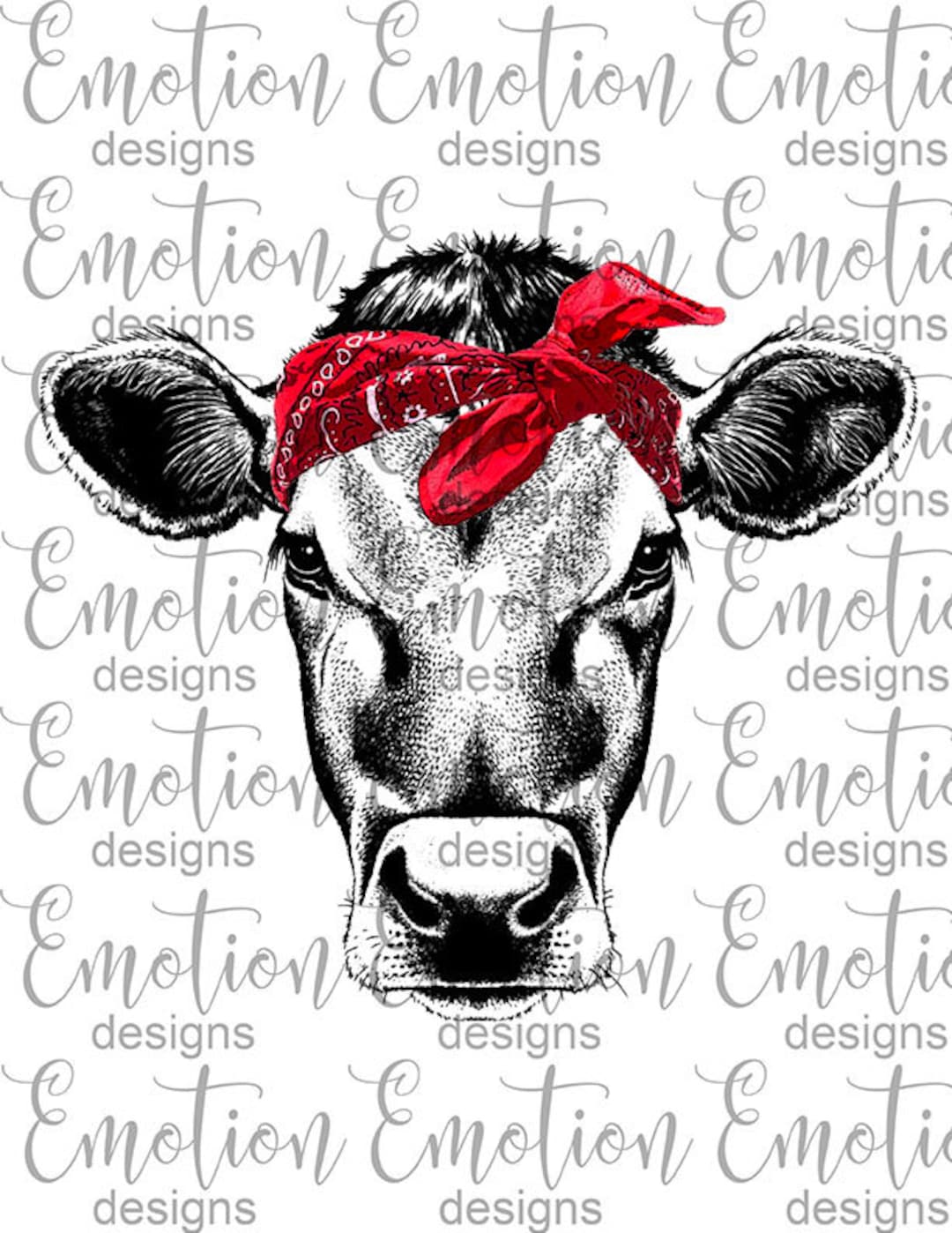 Heifer Red Bandana PNG, Instant Download, Sublimation Graphics, Clipart ...
