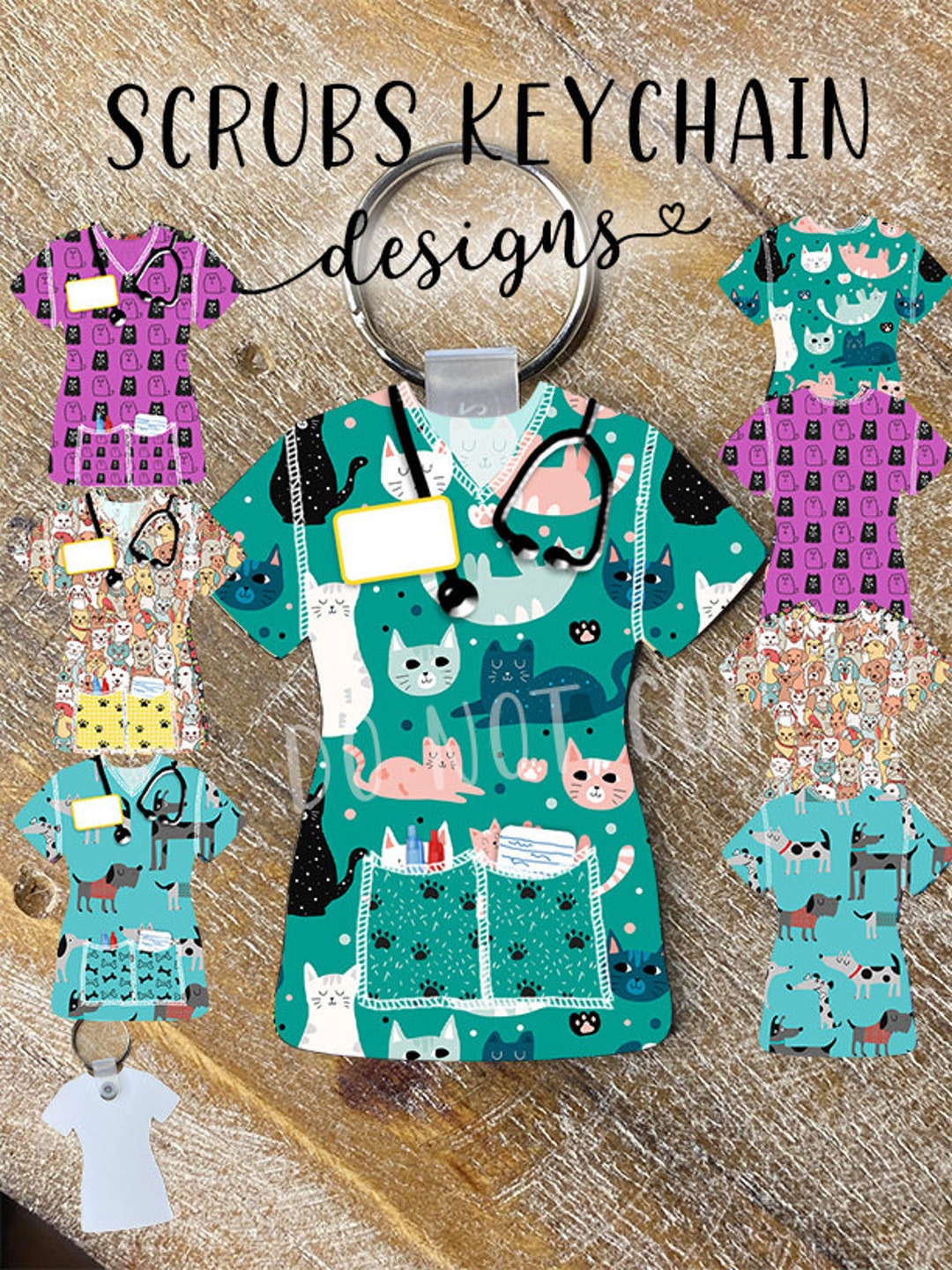 Scrubs Keychain Digital Design Bundle, Instant Download, Sublimation ...