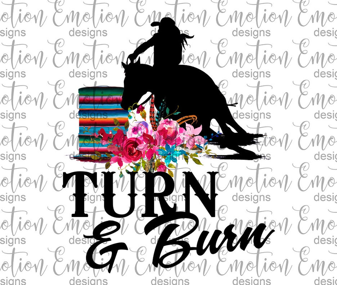 Turn and Burn Barrel Racing Rodeo PNG Clipart, Instant Download ...