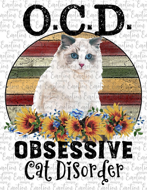 OCD Obsessive Cat Disorder Instant Download Sublimation - Etsy