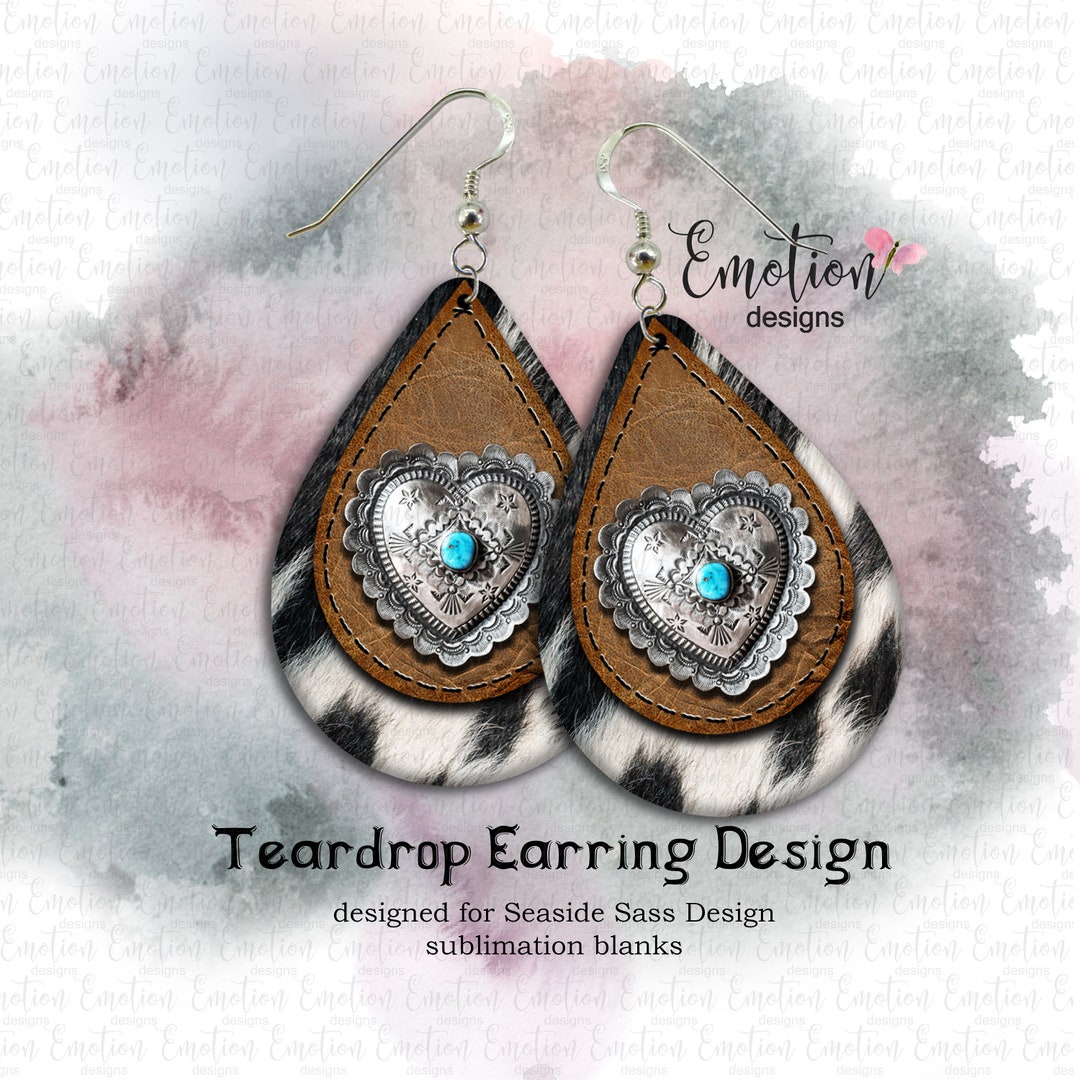Teardrop Earring Digital Designs, Instant Download, Sublimation Designs ...
