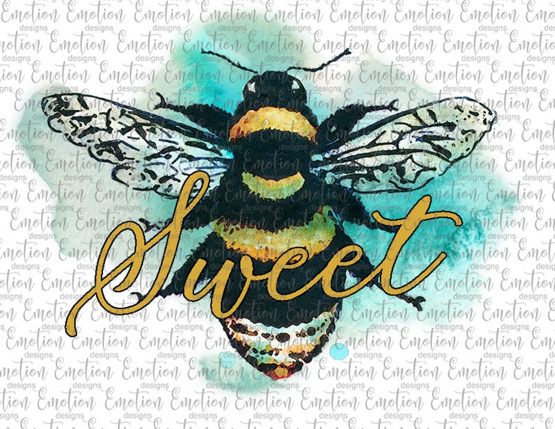 Bee Sweet Watercolor PNG, Instant Download, Sublimation Graphics ...