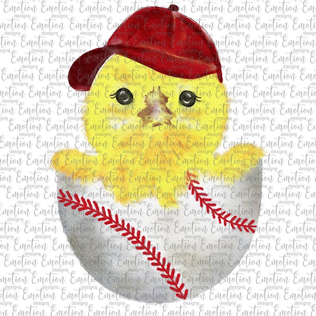 Watercolor Chick Baseball, Instant Download, PNG, Sublimation, Original ...
