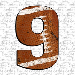 Football Stitch Monogram Numbers Clip Art, Instant Download, DTF ...