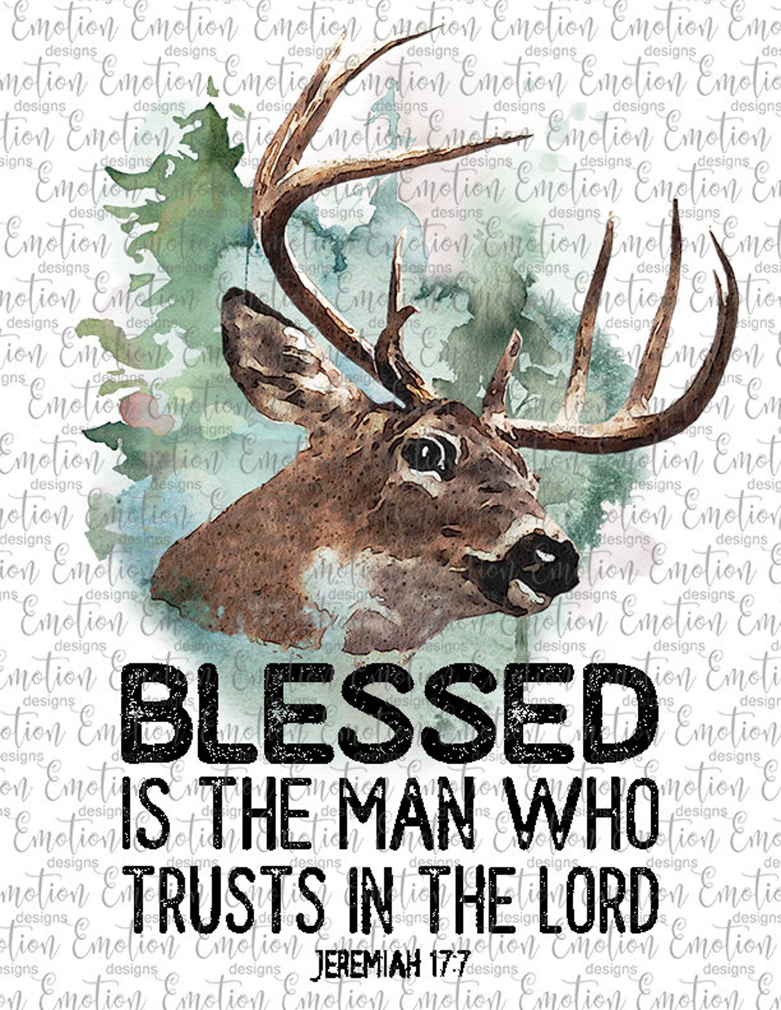 Blessed is the Man PNG Original Art Instant Download | Etsy