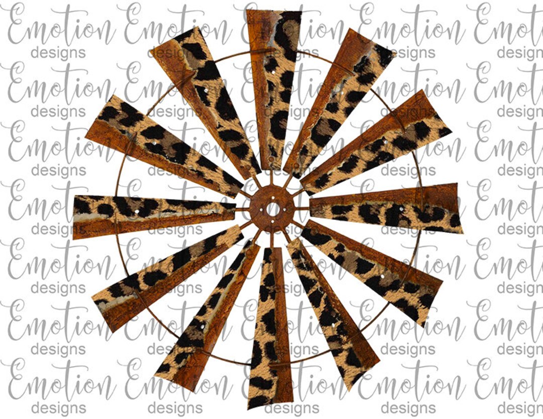 Leopard Rust Windmill, Instant Download, Sublimation Graphics, PNG, DTF ...