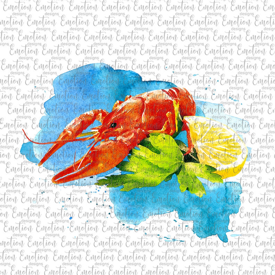 Crawfish and Lemon PNG, Clipart, Instant Download, Sublimation Graphics ...