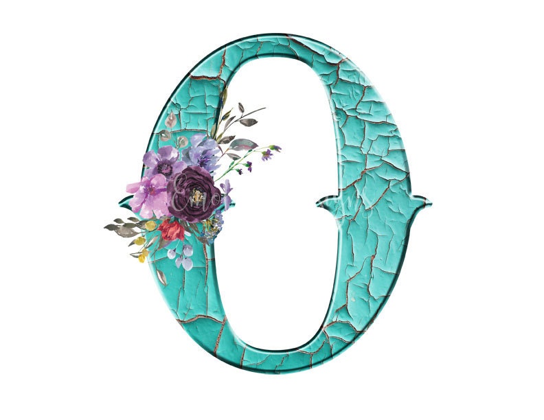 KLMNO Rustic Turquoise Monogram Letters Clip Art Instant - Etsy Israel