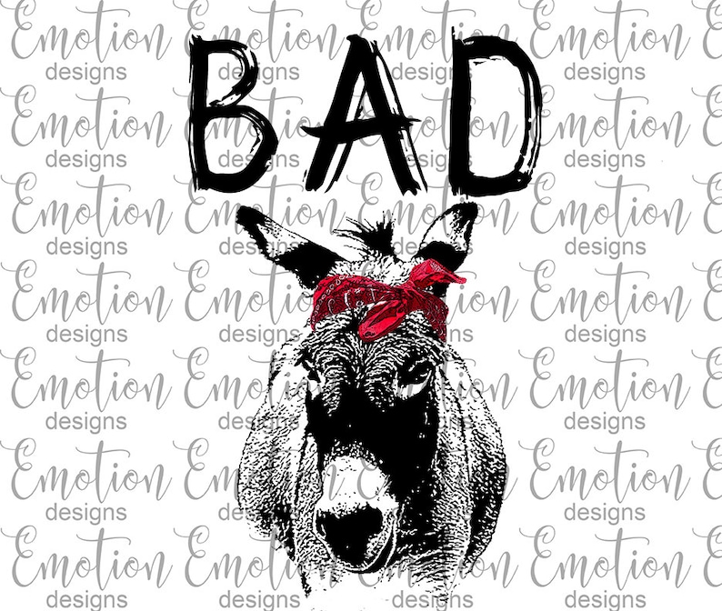 Bad Ass PNG Instant Download Donkey Digital Art | Etsy Canada