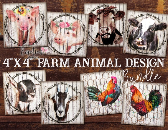 Farm Animals Mug/coaster Design Bundle Instant Download - Etsy Canada