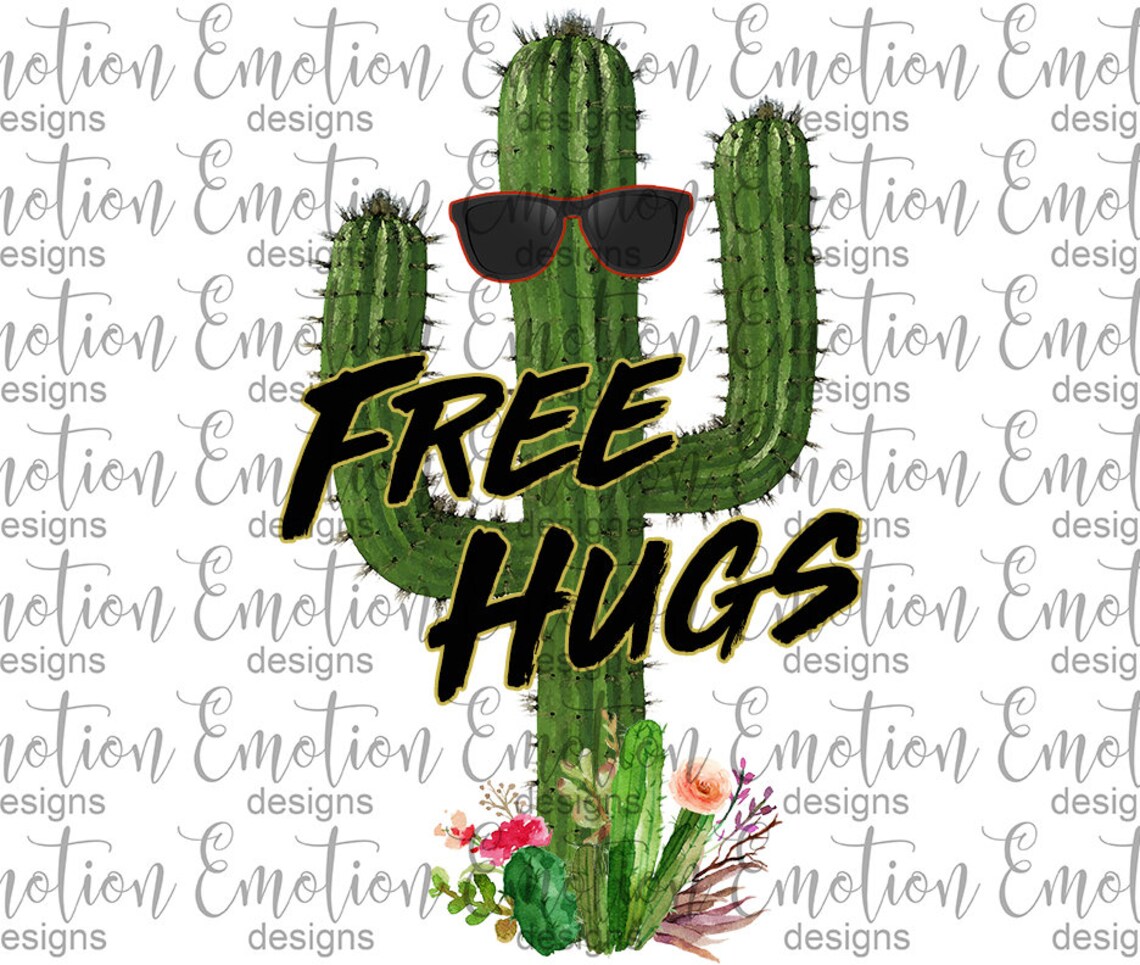 Free Hugs PNG Cactus Summer Clipart Instant Download | Etsy