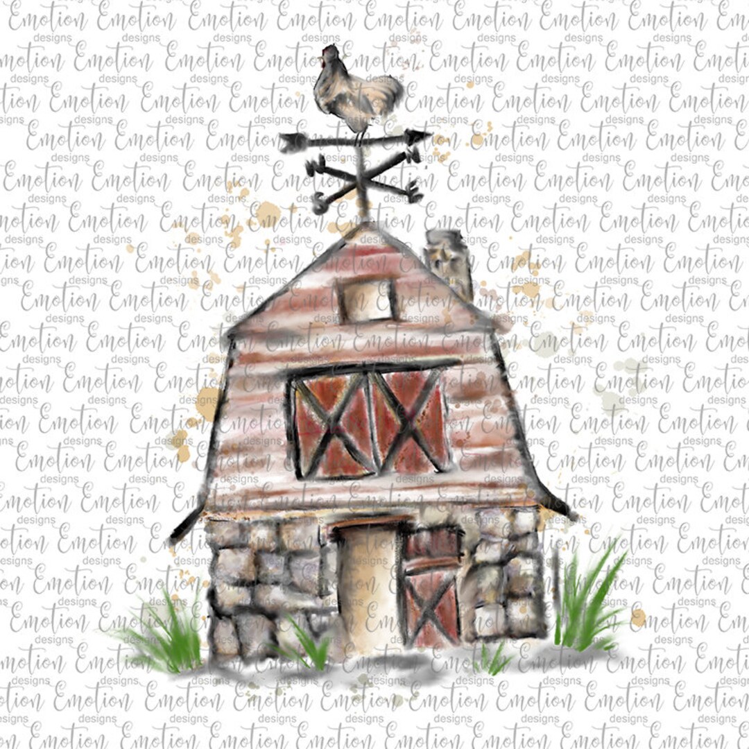 Hand Drawn Watercolor Barn PNG Clipart, Instant Download, Sublimation ...