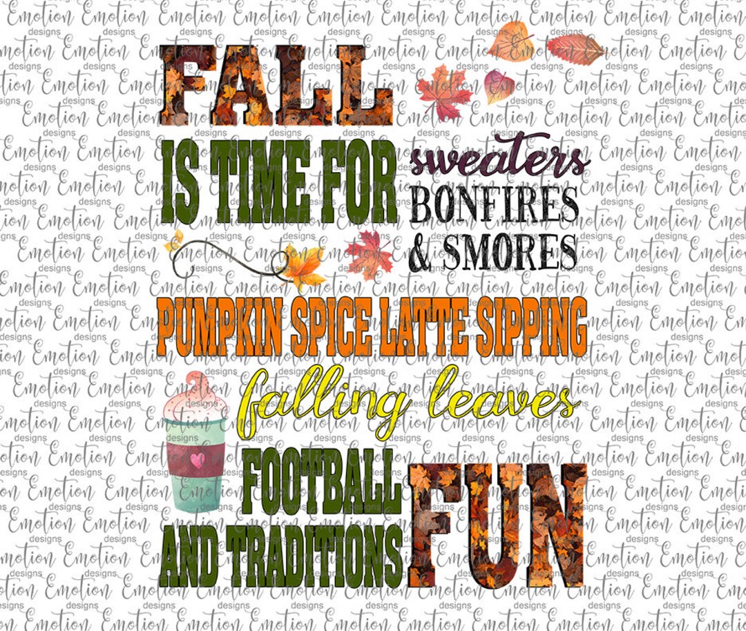 Fall is Time for PNG, Clipart, Instant Download, Sublimation Graphics ...