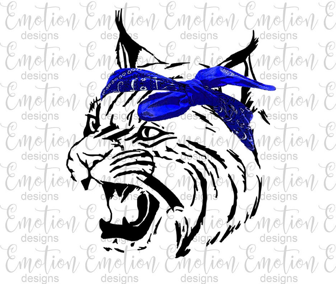 Wildcat With Royal Blue Bandana, PNG, Instant Download, Sublimation ...