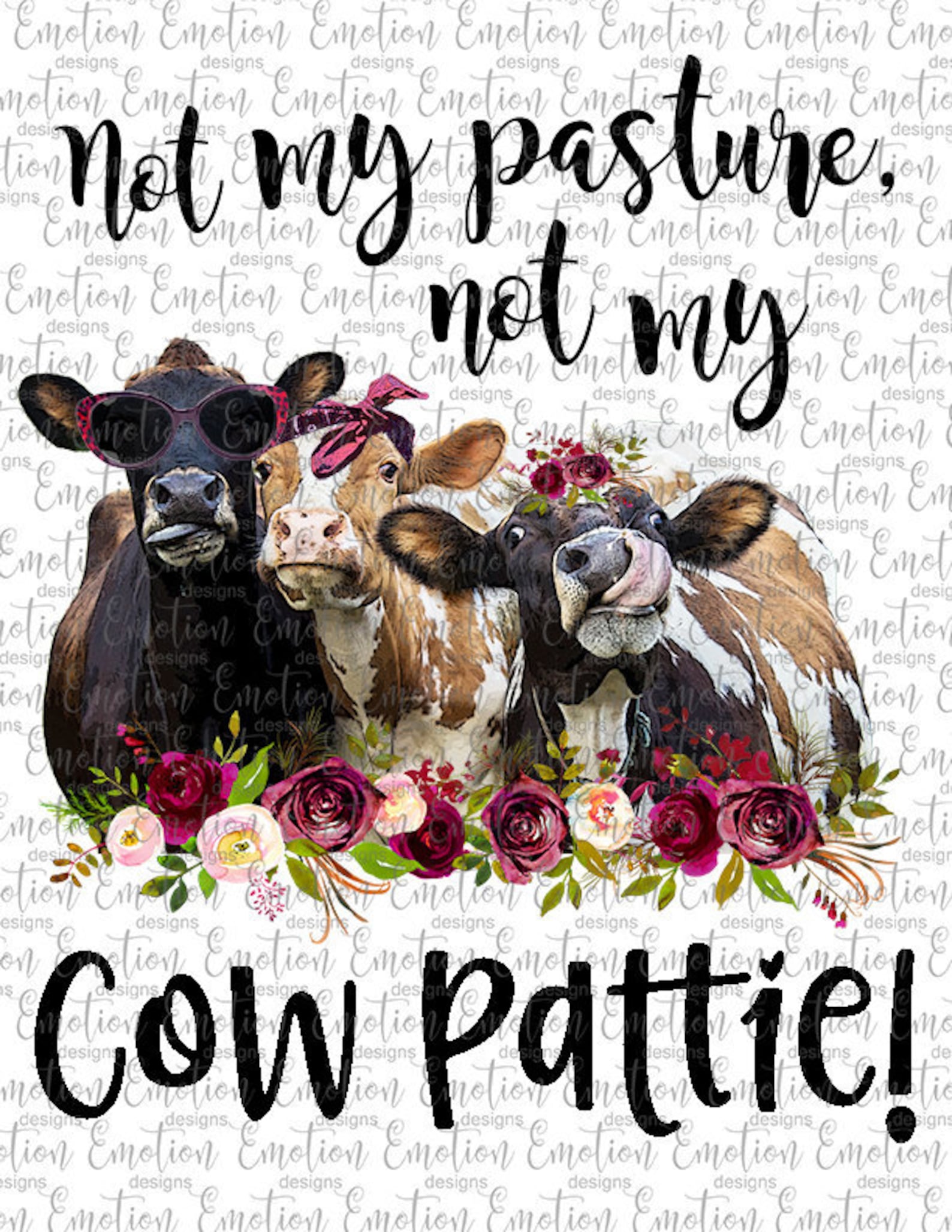 Not My Pasture Not My Cow Pattie Clipart, Instant Download, Sublimation ...