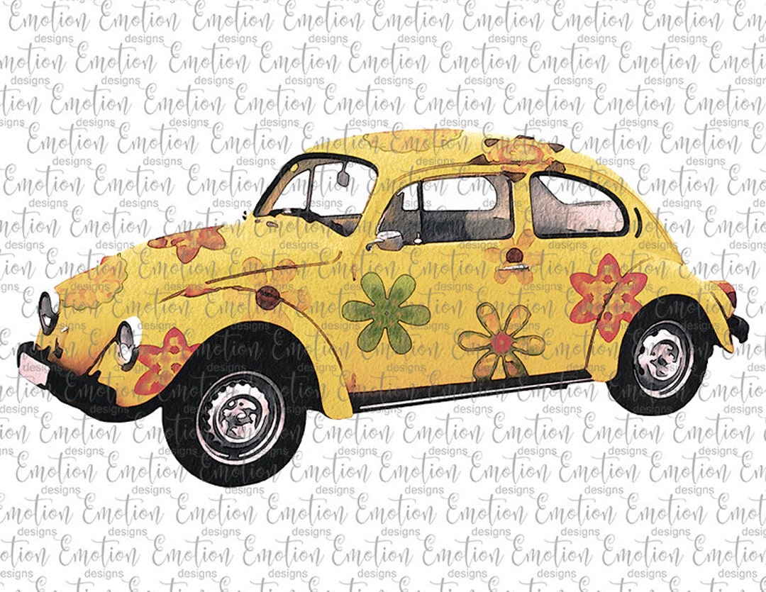 Watercolor VW Bug, Instant Download, Sublimation Graphics, Clipart, DTF ...