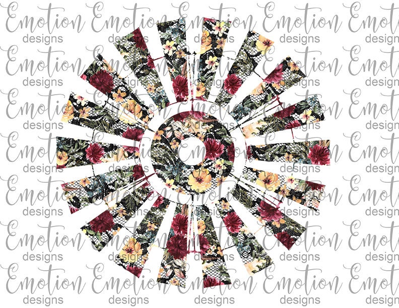 Floral Lace Windmill Instant Download Sublimation Graphics - Etsy