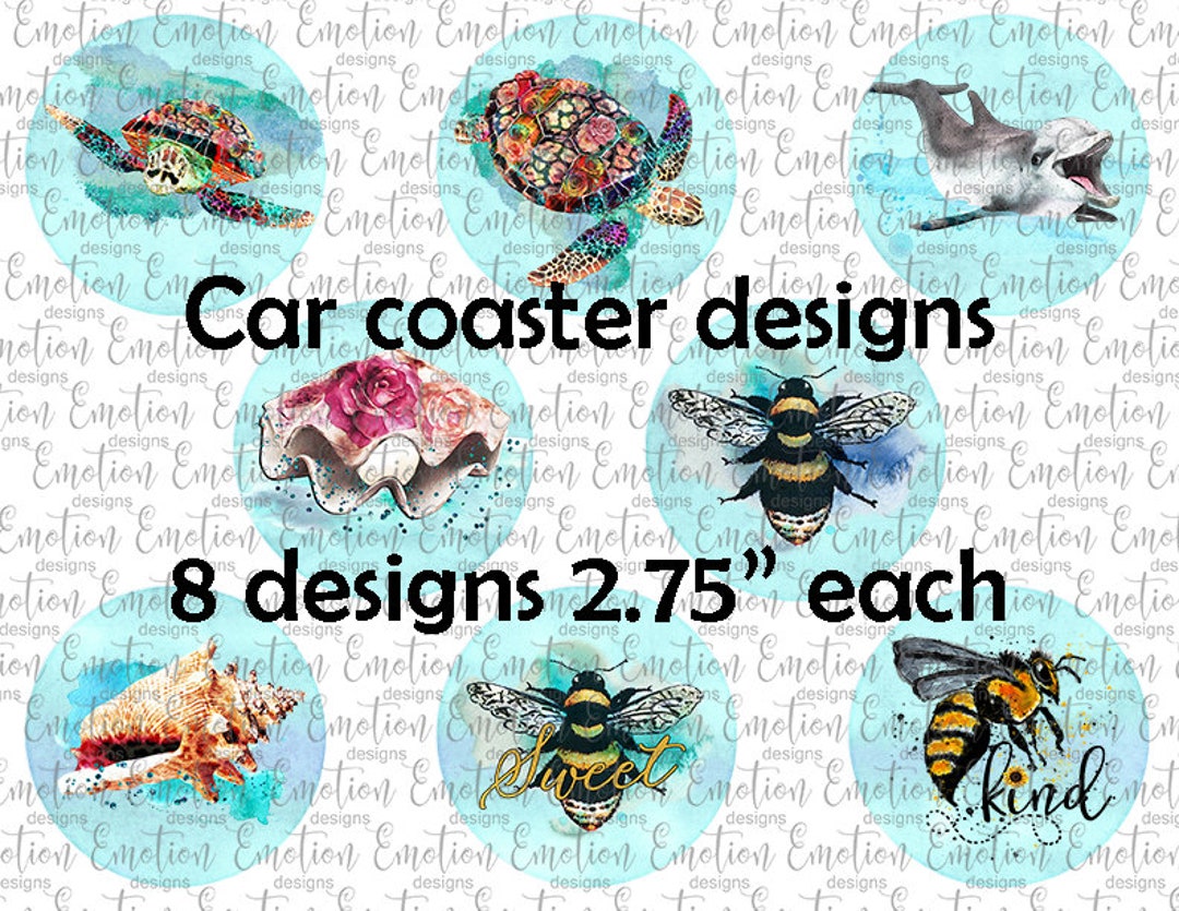 Summer Car Coaster Design Bundle, Instant Download, Sublimation, DTF ...