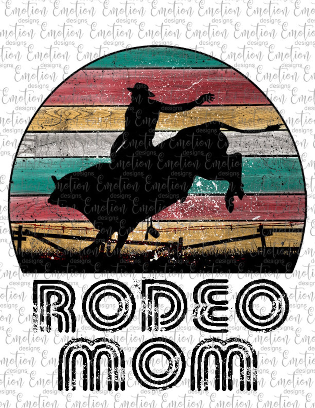 Rodeo Mom Bull Rider Vintage PNG Clipart, Instant Download, Sublimation ...
