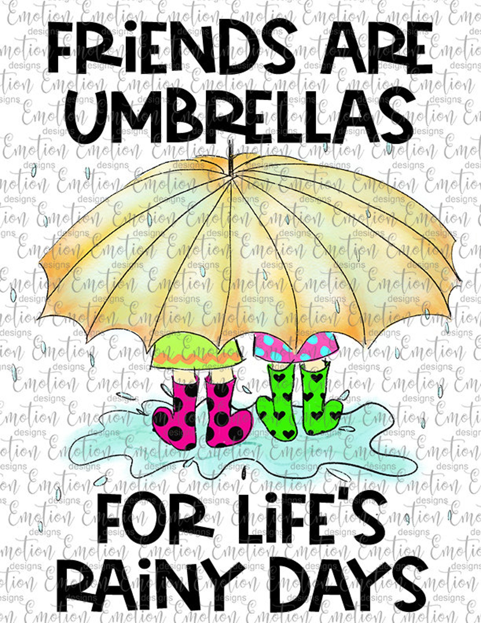 Friends Are Umbrellas Clipart Instant Download Sublimation - Etsy