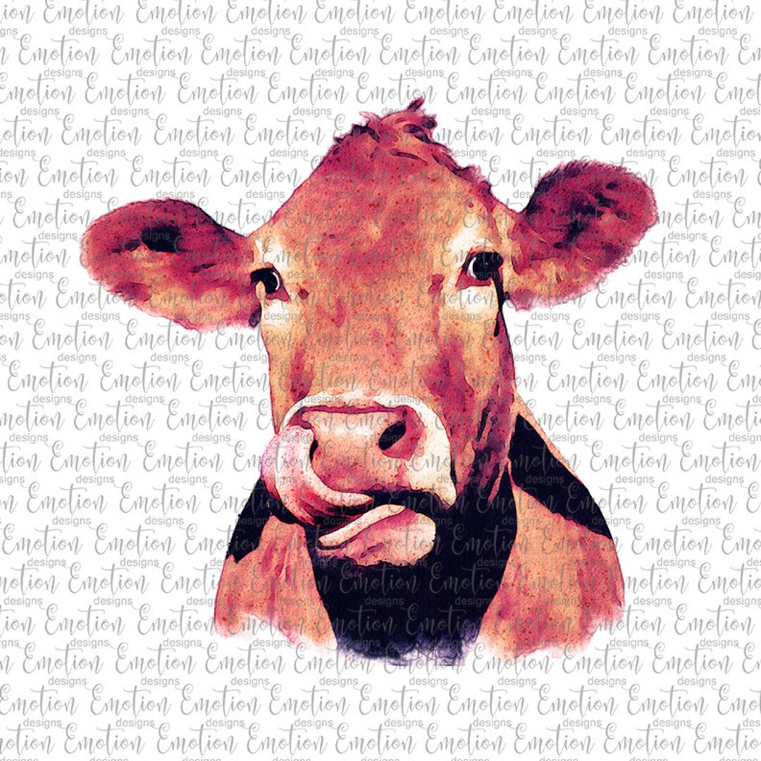 Brown Cow Watercolor PNG, Instant Download, Sublimation Graphics ...